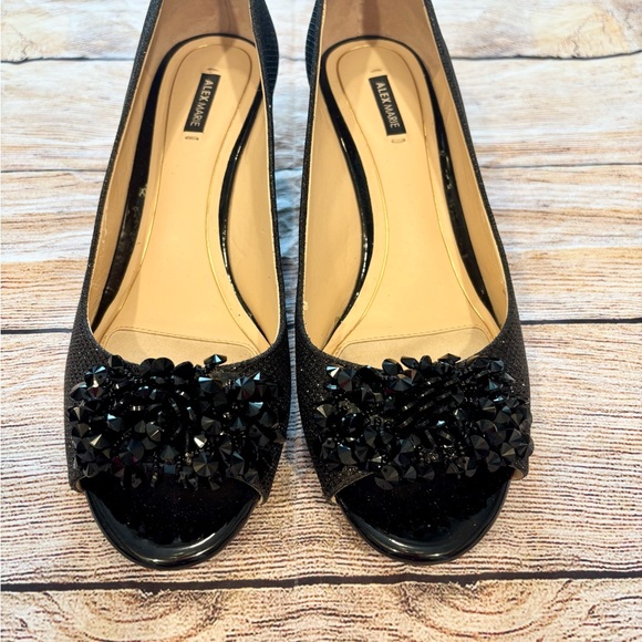 Alex Marie | Shoes | Alex Marie Black Heels With Elegant Peeptoe | Poshmark